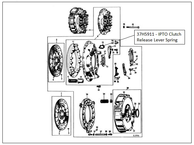37H5911 - IPTO Clutch Release Lever Spring | Tractor Spare Parts