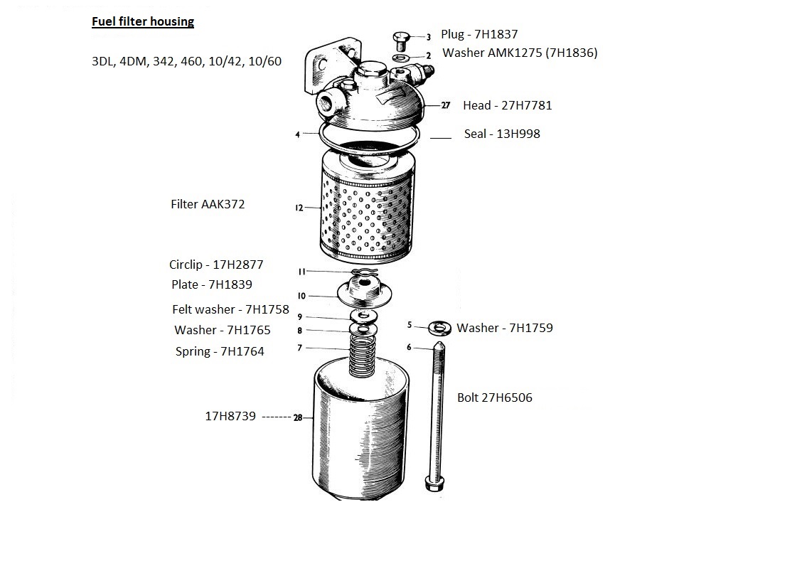 AAK372 - Nuffield Fuel filter (paper element) | Tractor Spare Parts