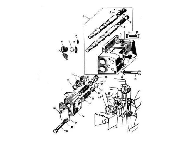 ATJ9525 - Hydraulic valve body and plungers (USED) | Tractor Spare Parts