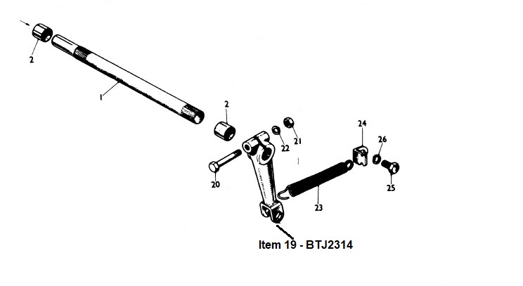 BTJ2314 - Brake drop arm LH | Tractor Spare Parts