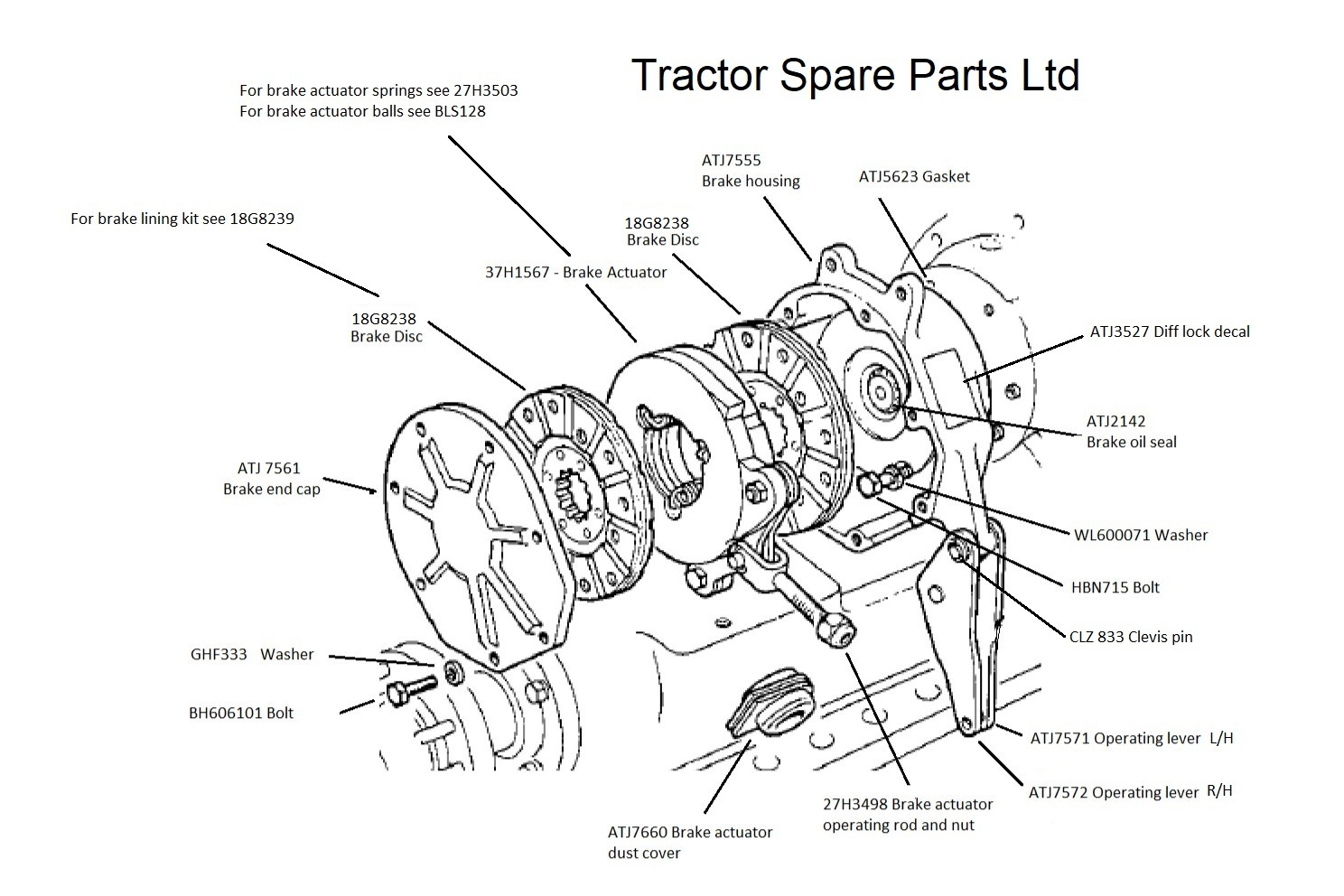 37H1567/A - Brake actuator (basic) | Tractor Spare Parts